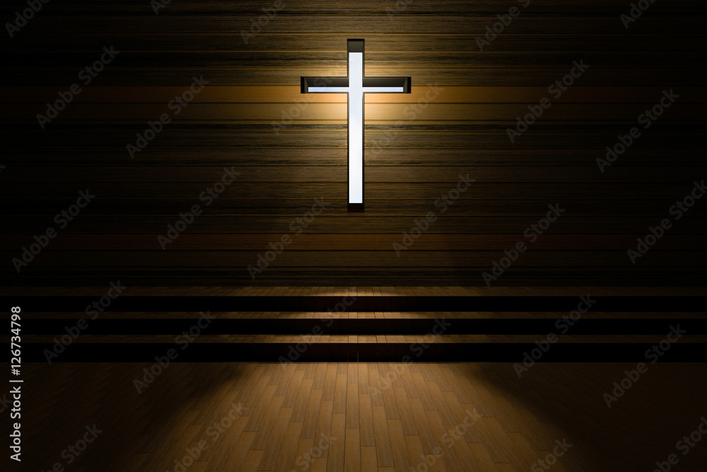 Cross with light shafts. Faith symbol.abstract light of cross religion ...