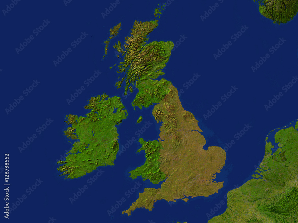 Cartina geografica dell'Inghilterra con rilievi ilustração do Stock ...