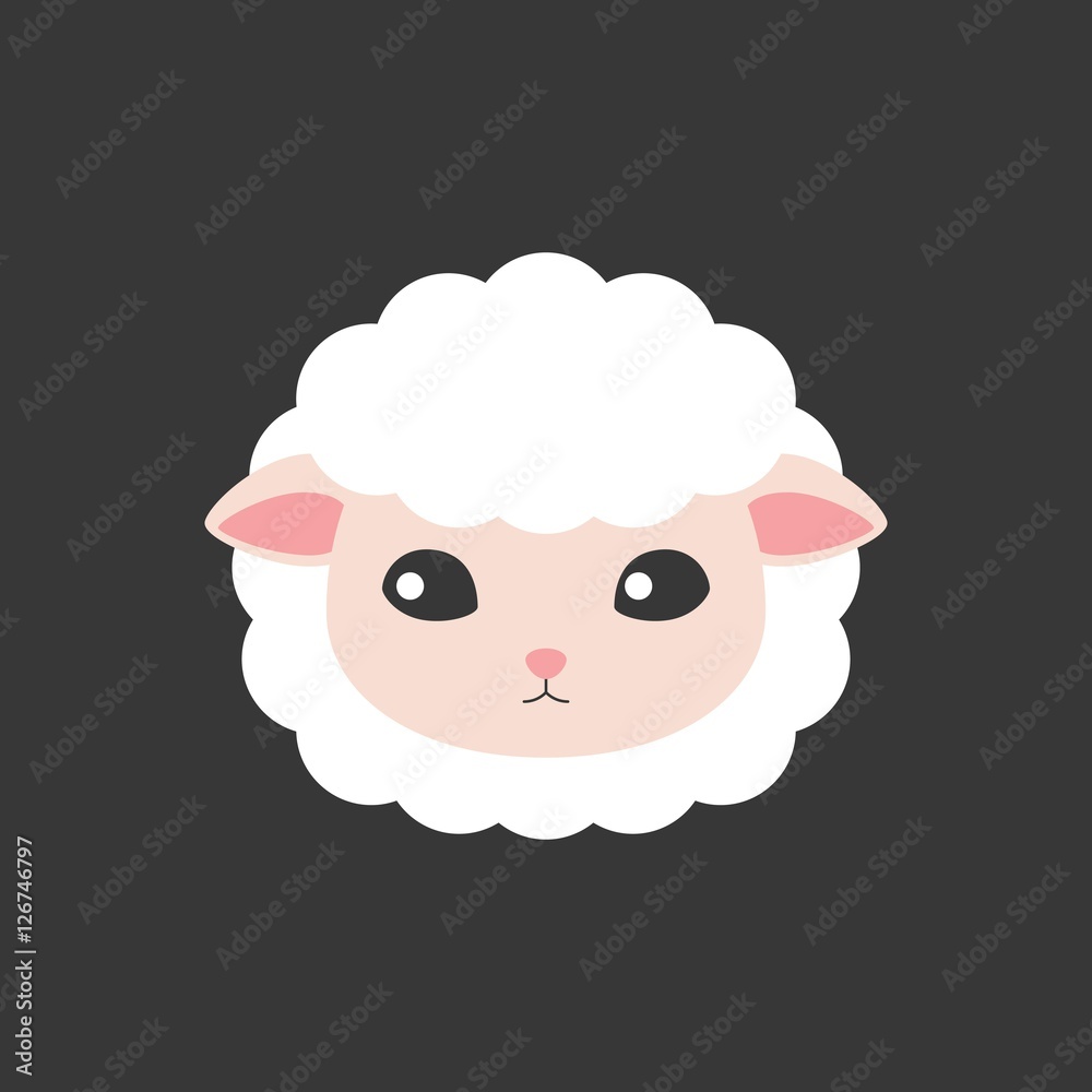 sheep face icon, cartoon character design suitable for children illustrator book and Chinese ...