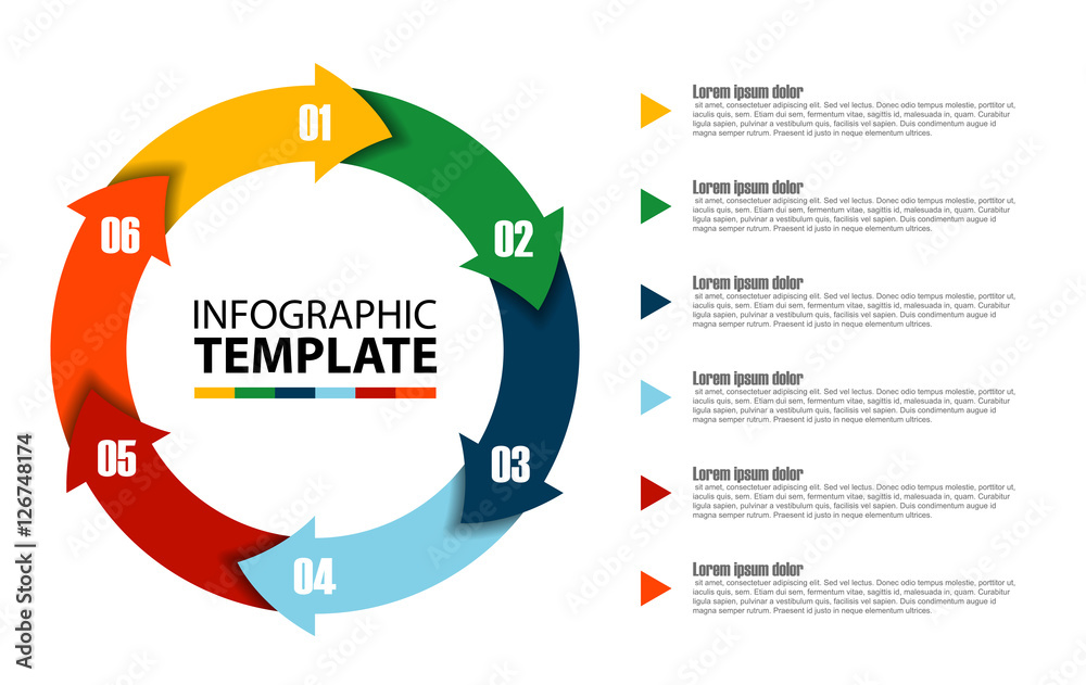 six step circle vector infographic template Stock Vector | Adobe Stock six step circle vector infographic template Stock Vector | Adobe Stock