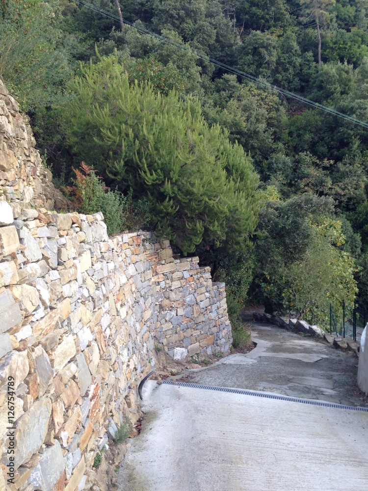 slope stone wall Stock Photo | Adobe Stock