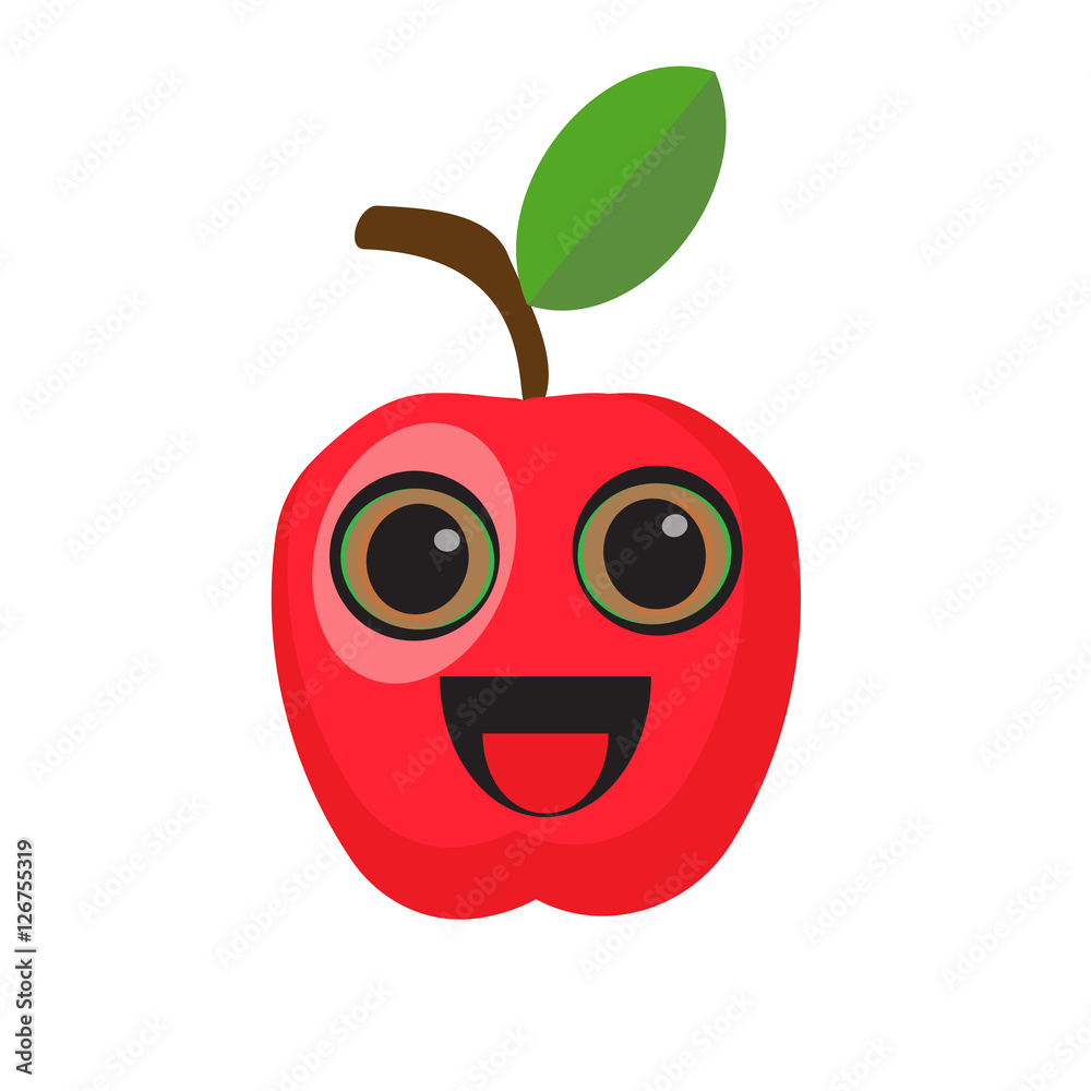 cartoon apple character Stock Vector | Adobe Stock