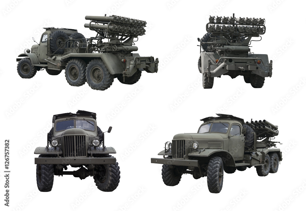 Russian multiple rocket launcher mounted on truck Stock Photo | Adobe Stock