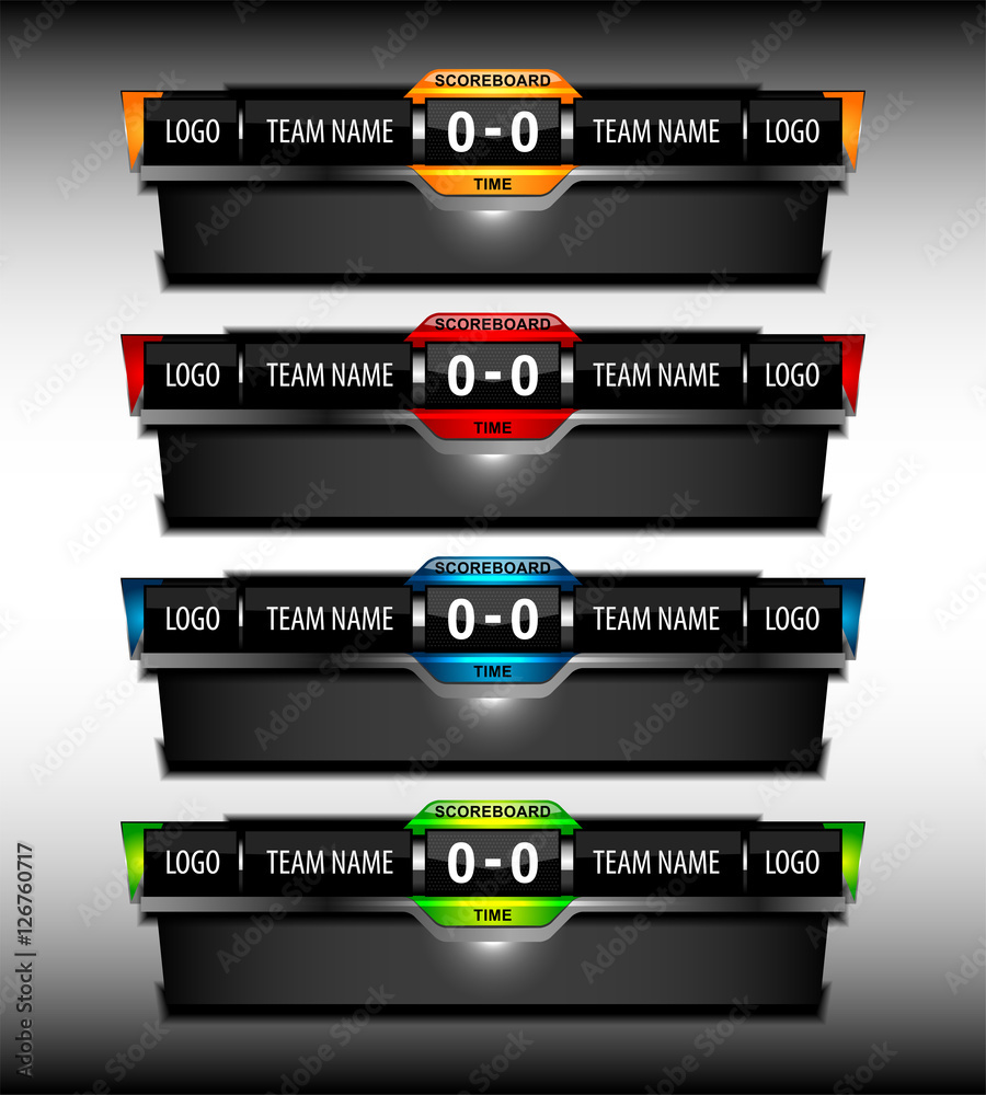 scoreboard object design for football and soccer, vector illustration ...