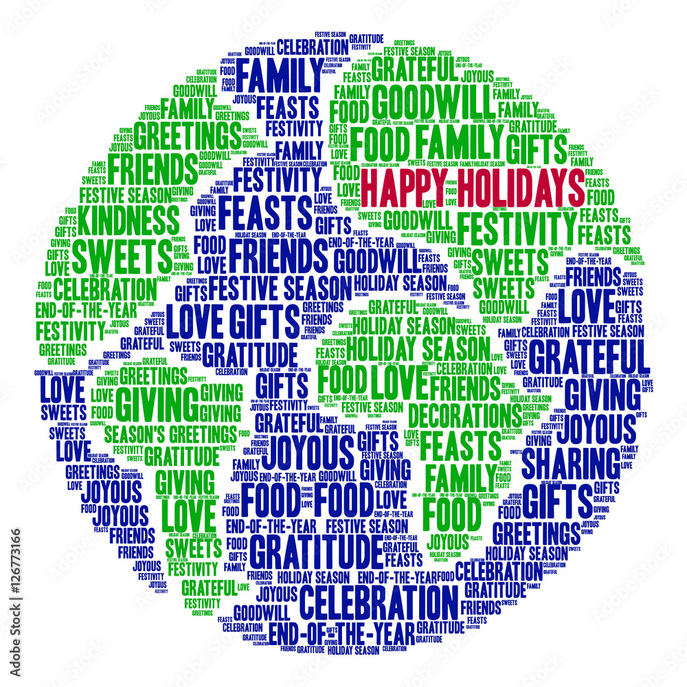 Happy Holidays Word Cloud Stock Vector | Adobe Stock