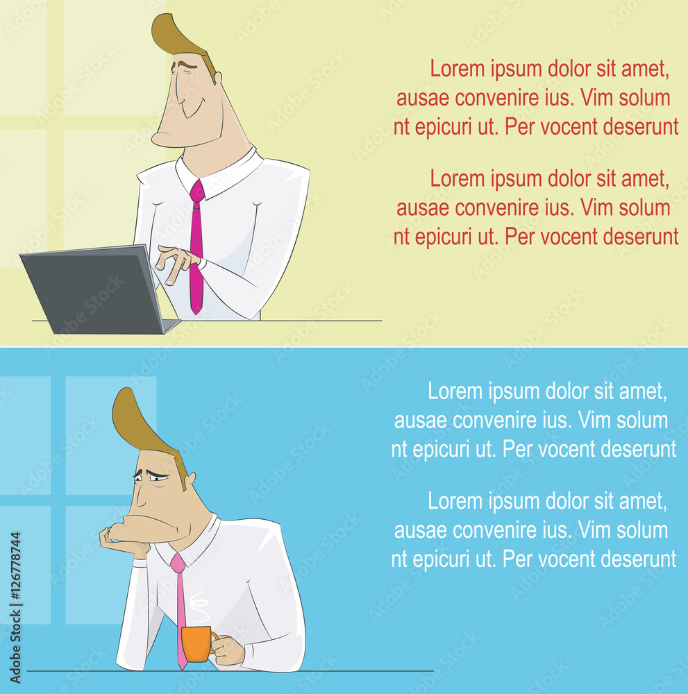 Two men illustration Stock Vector | Adobe Stock