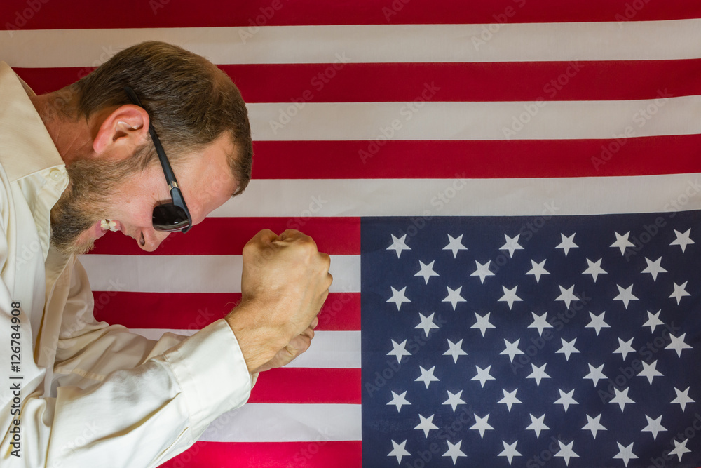 Political unrest, disappointment, anger, and division. Protest concept ...