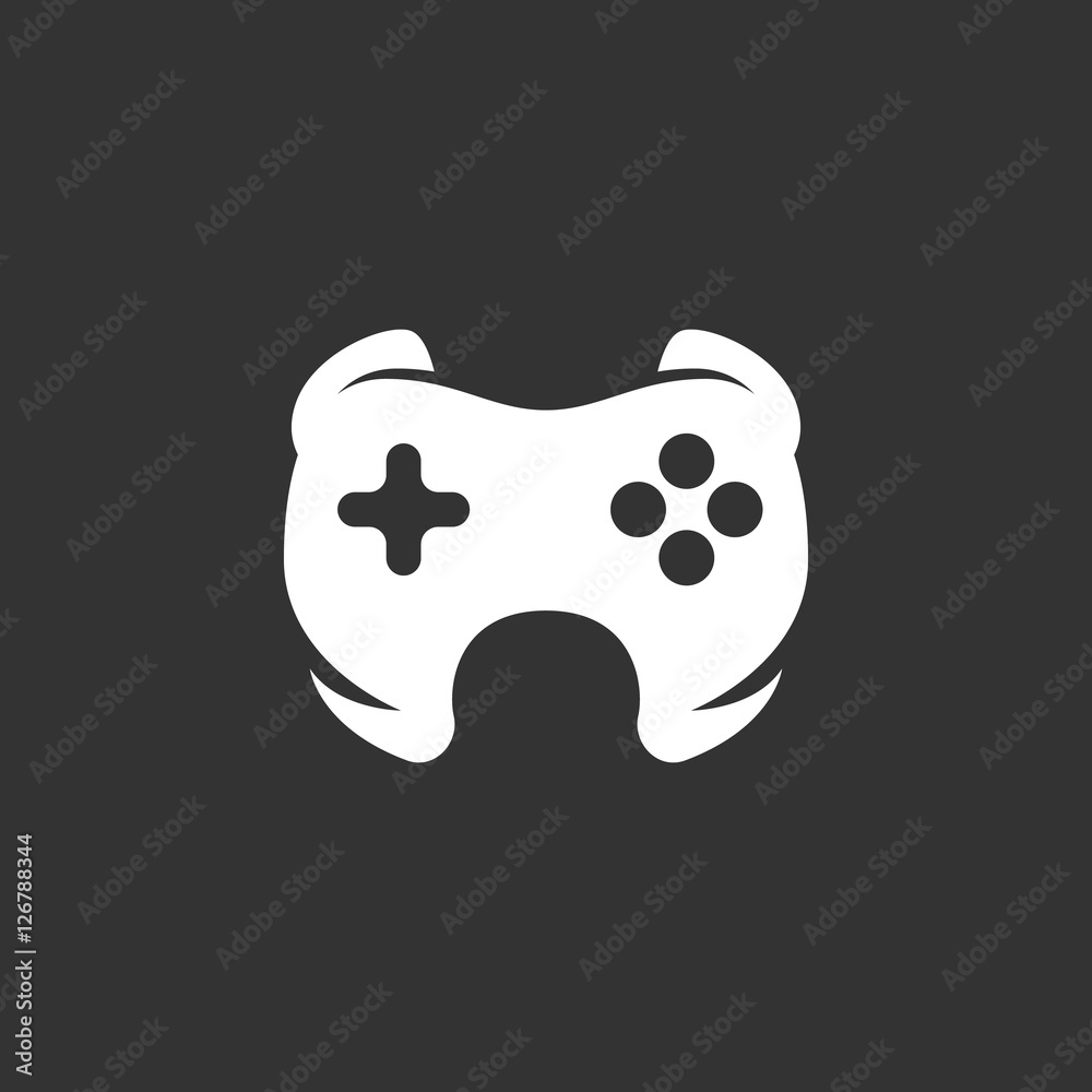 Game logo on black background. Vector icon Stock Vector | Adobe Stock