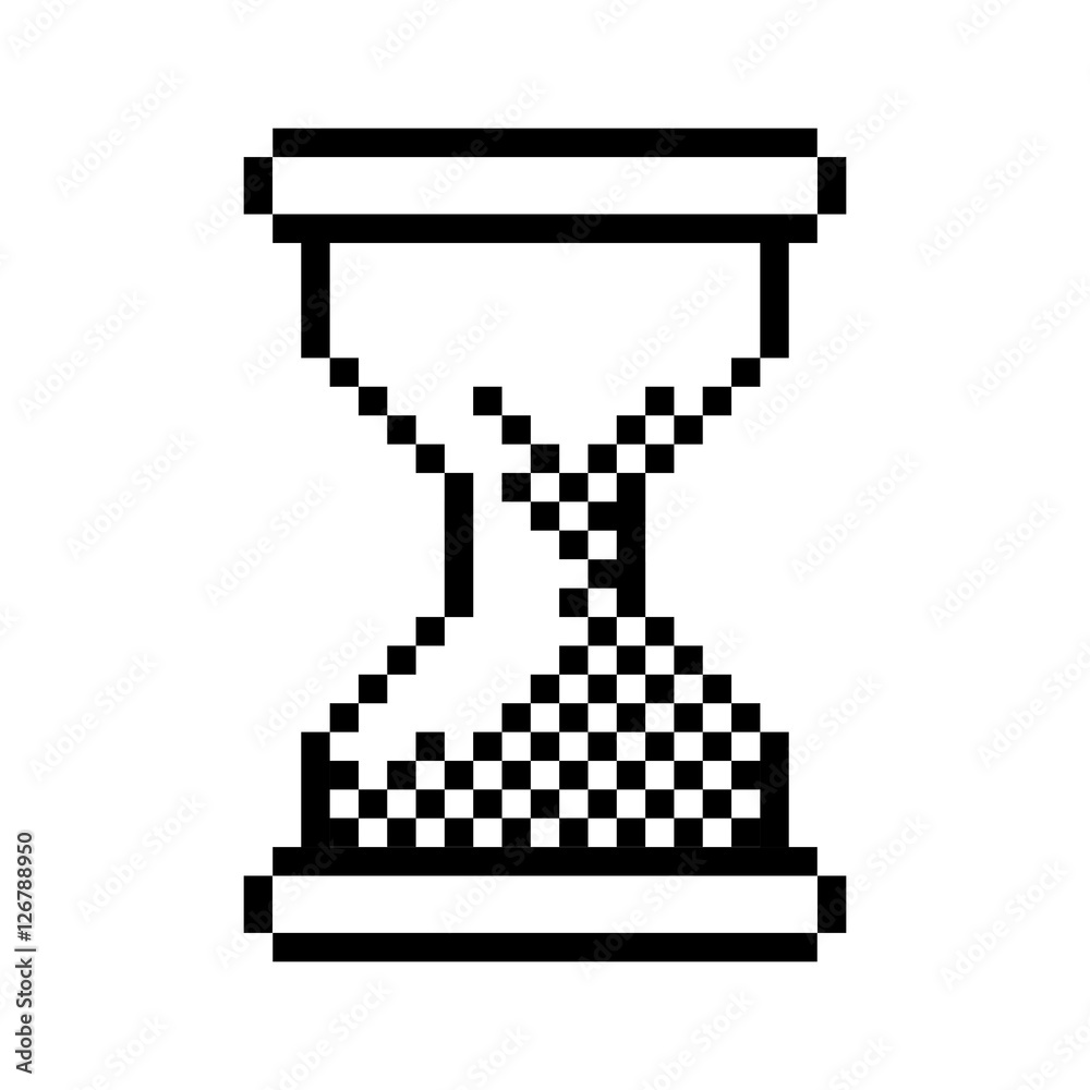 black outline pixelated Hourglass pc vector illustration Stock Vector ...