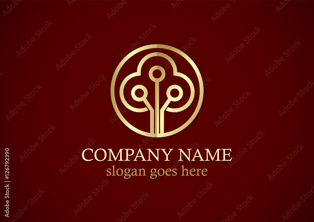 dot connect tree technology logo Stock Vector | Adobe Stock