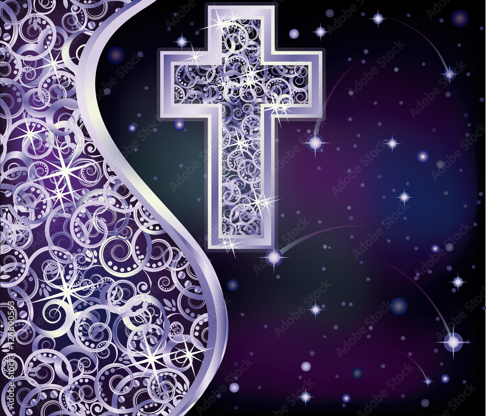 Holidays card with silver cross, vector illustration Stock Vector ...