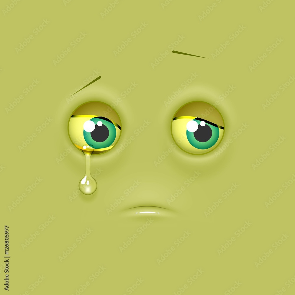 Cute lonely shaded emoji on flat square background Stock Vector | Adobe ...