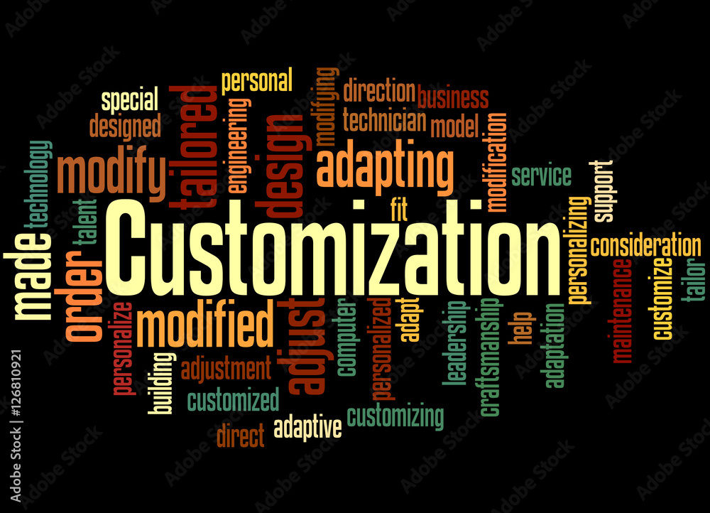 Customization, word cloud concept 4 Stock Illustration | Adobe Stock