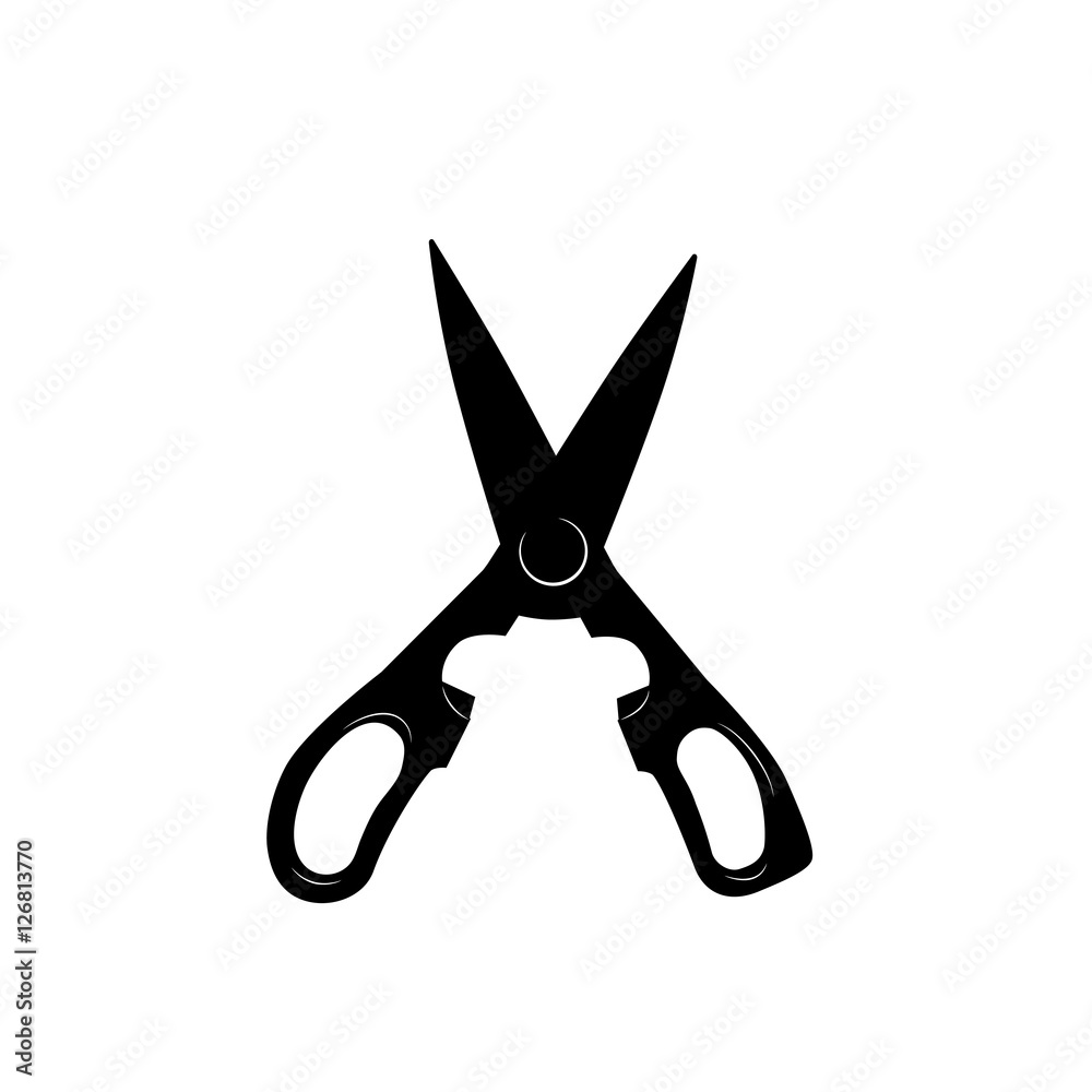 scissors vector. black and white icon Stock Vector | Adobe Stock