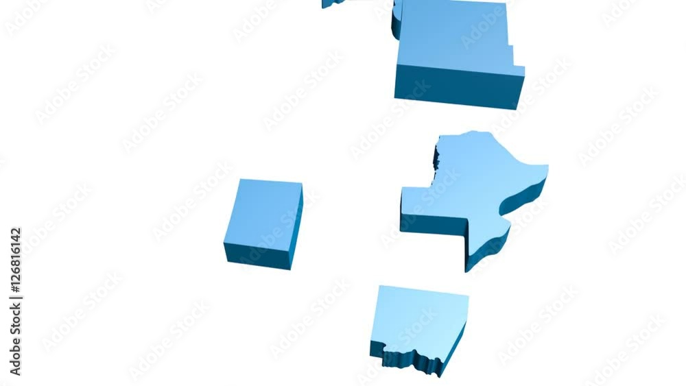 United States of America map (USA) - 3D animation/ 3D rendering. Stock ...