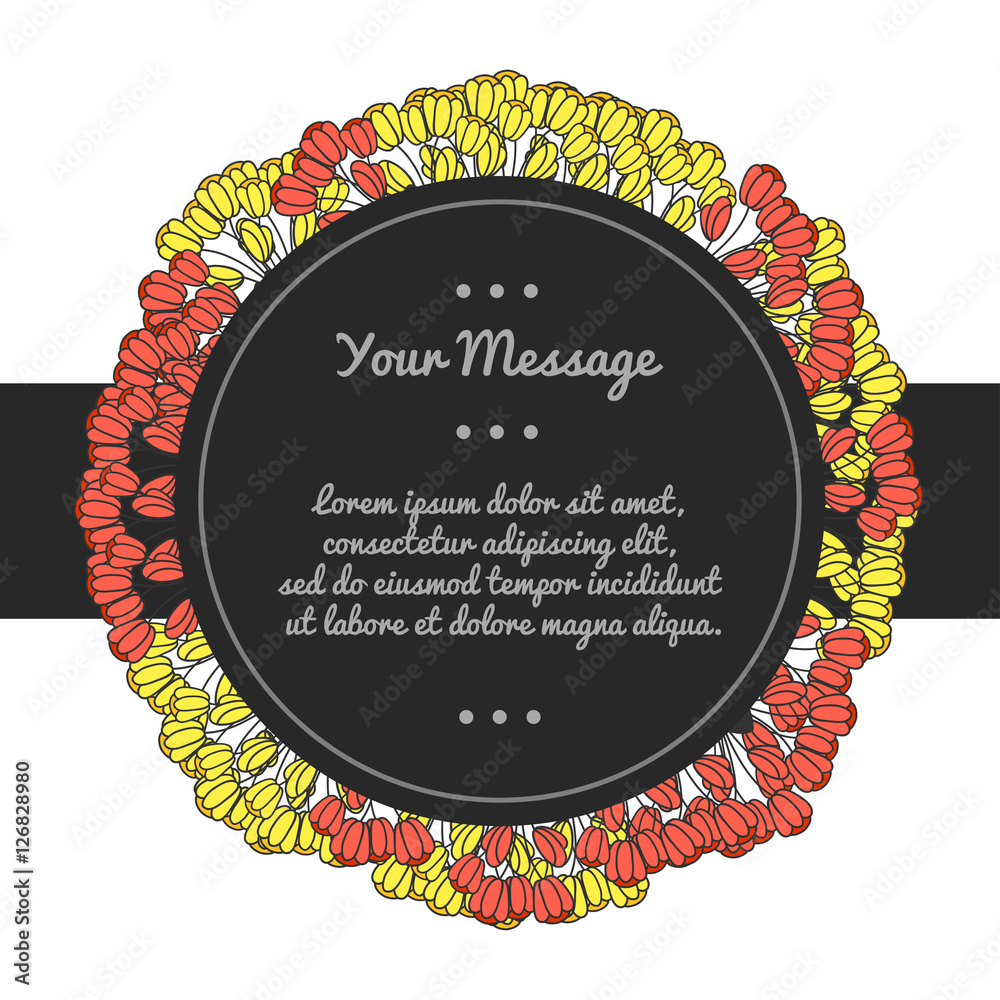 Vector decorative frame. Place for text with flowers. Mourning frame ...