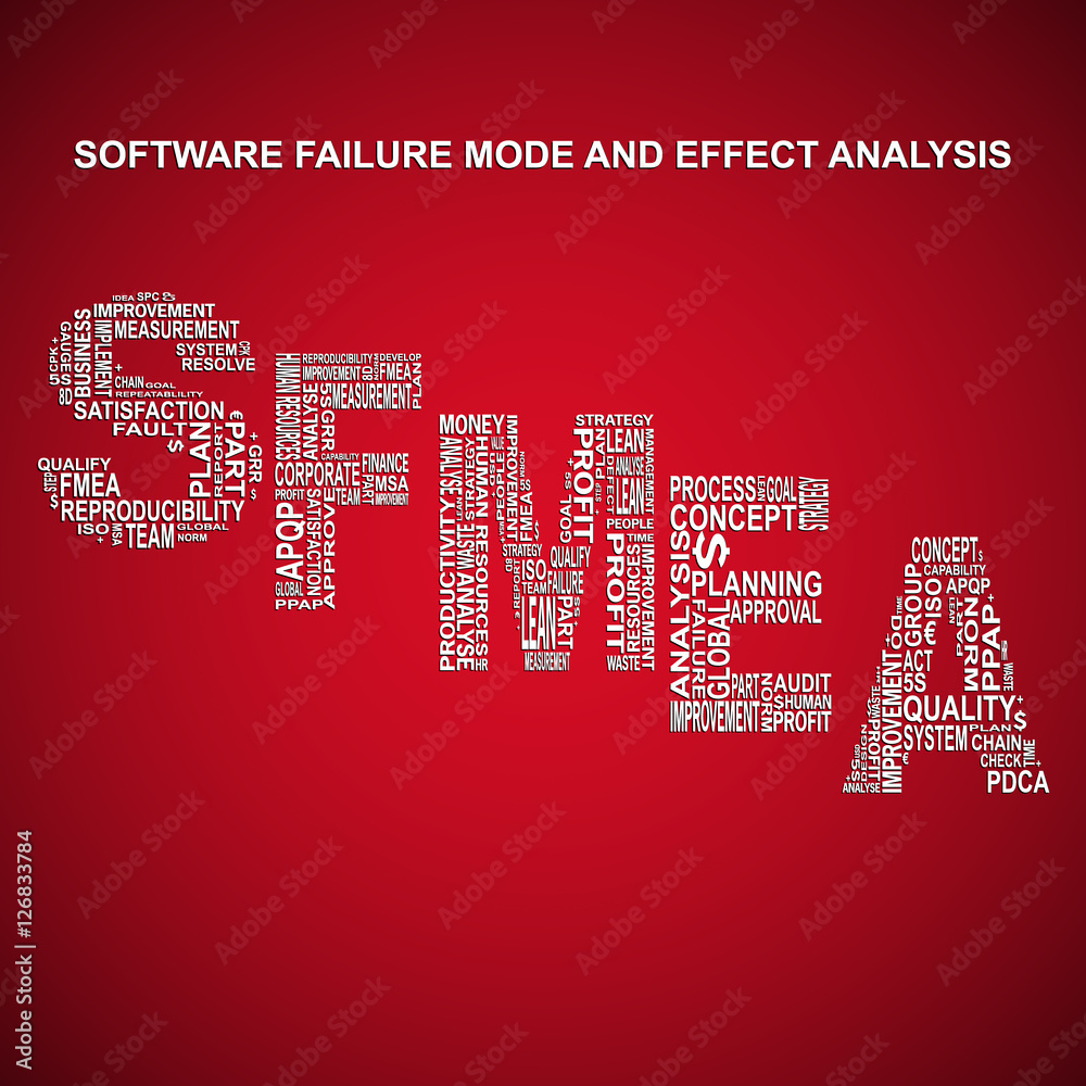 Software failure mode and effect analysis diagonal typography ...