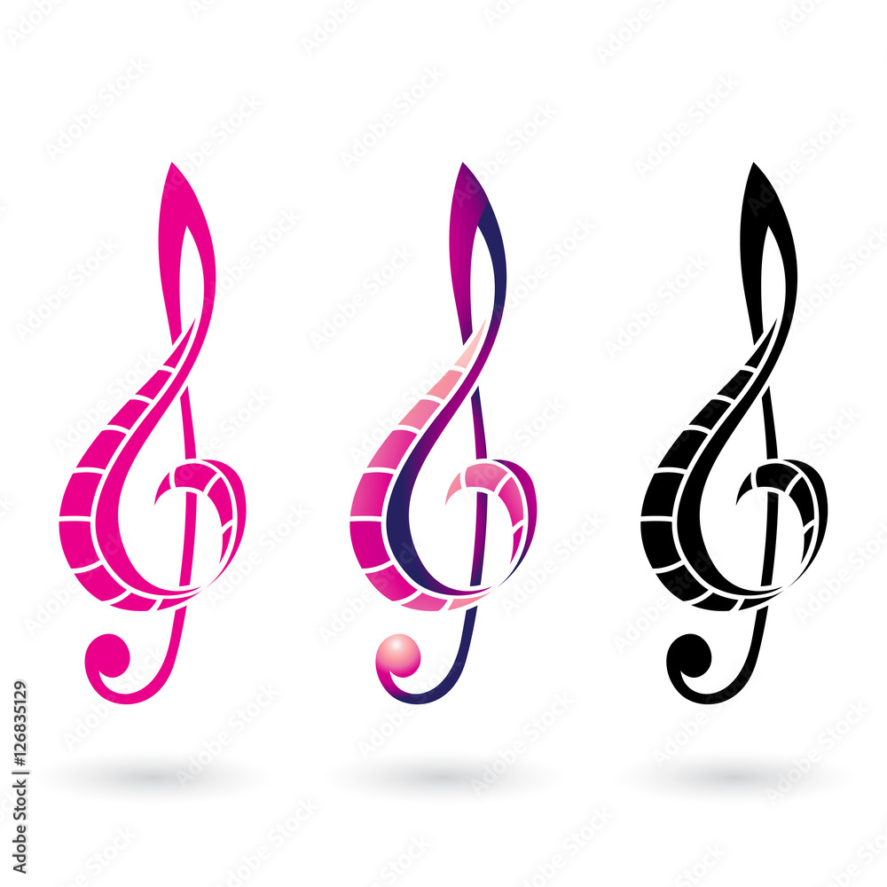Colorful Clef Sign Illustration Stock Vector | Adobe Stock