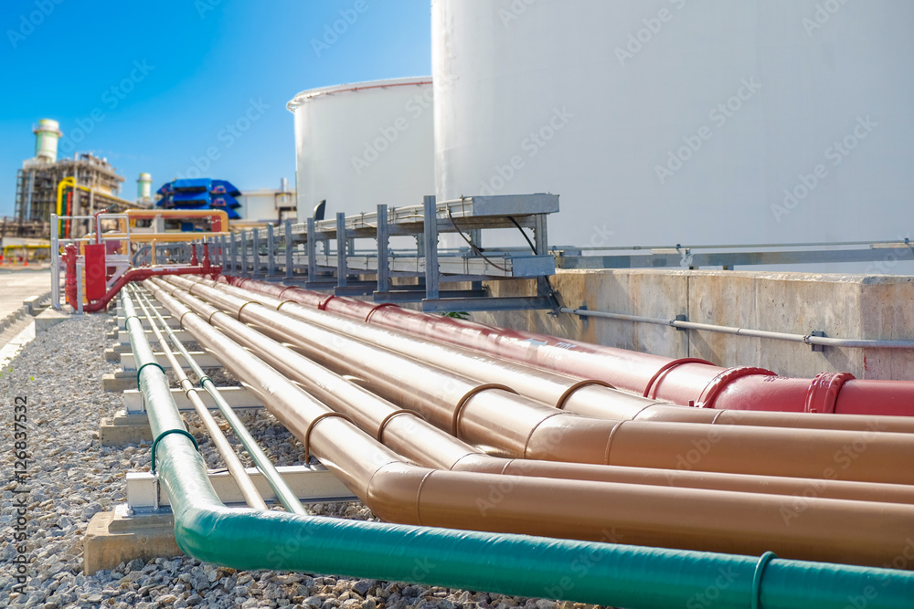 Selective focus of fuel oil piping, fire protection piping and service ...
