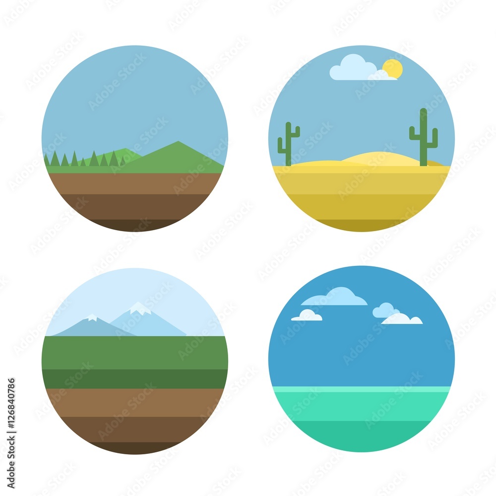 Nature background vector set. Stock Vector | Adobe Stock