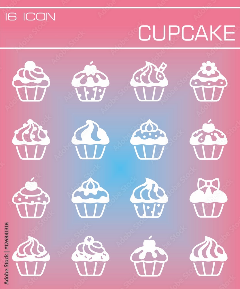 Vector Cupcake icon set Stock Vector | Adobe Stock