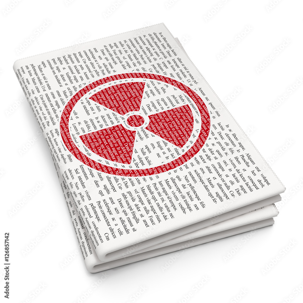 Science concept: Radiation on Newspaper background Stock Illustration ...