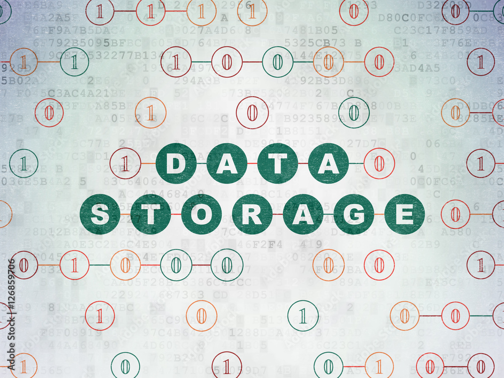 Information concept: Data Storage on Digital Data Paper background ...