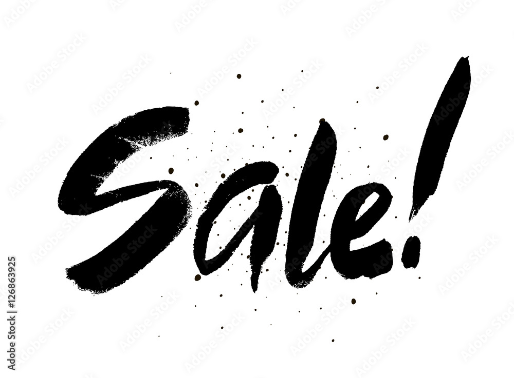 Sale Hand lettering Design Template. Typography Vector Background ...