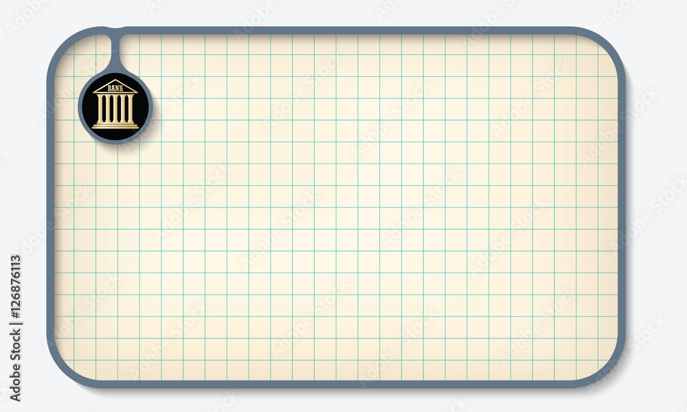 Text box for fill your text with graph paper and bank icon Stock Vector ...