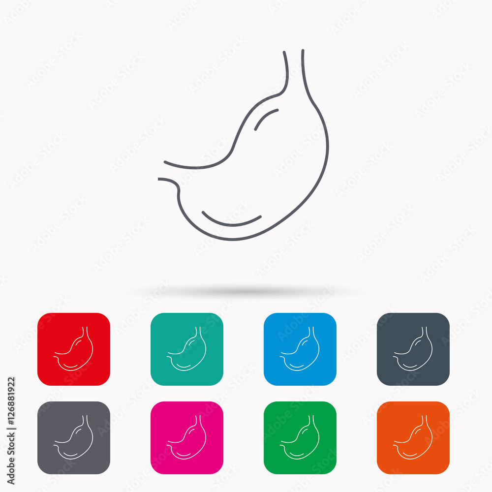 Stomach icon. Gastroscopy health sign. Anatomical body organ symbol ...