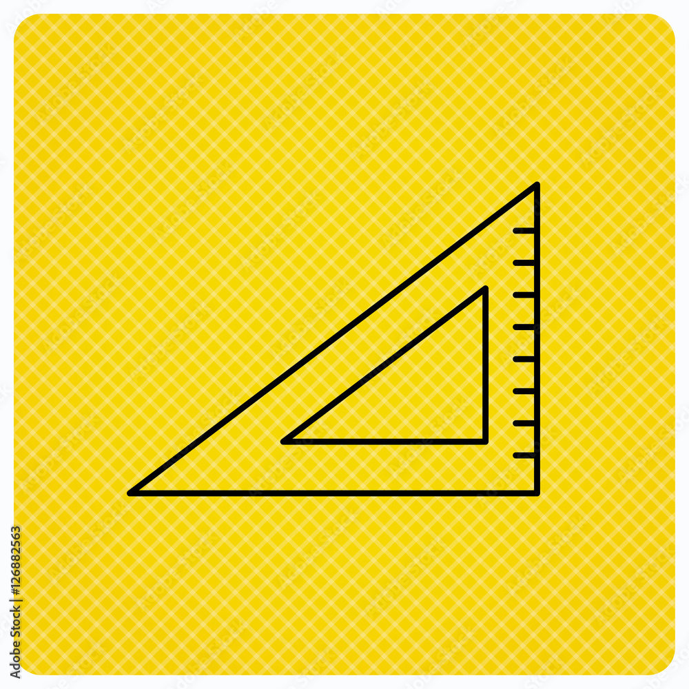 Triangular ruler icon. Straightedge sign. Geometric symbol. Linear icon ...