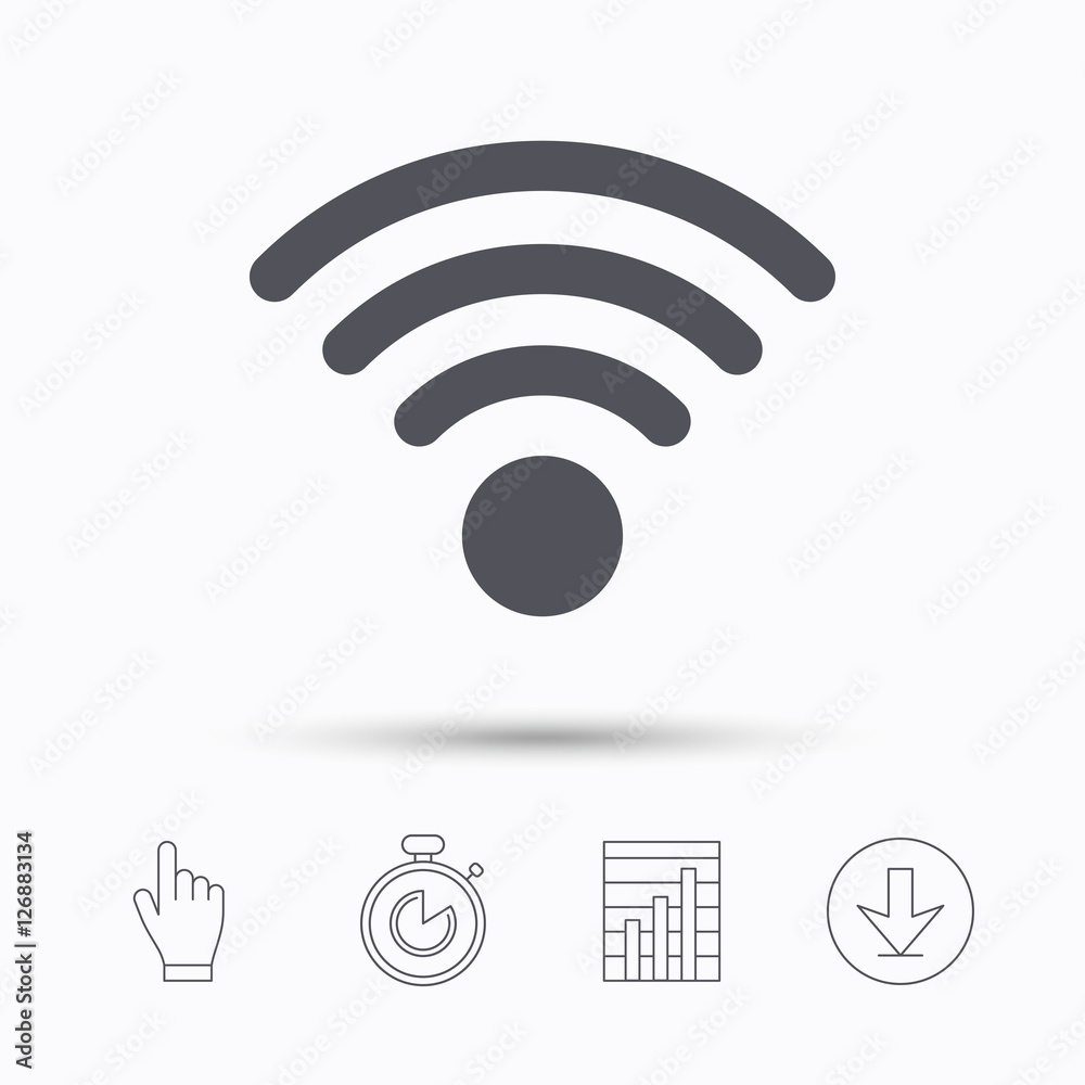 Wifi icon. Wireless internet sign. Communication technology symbol ...
