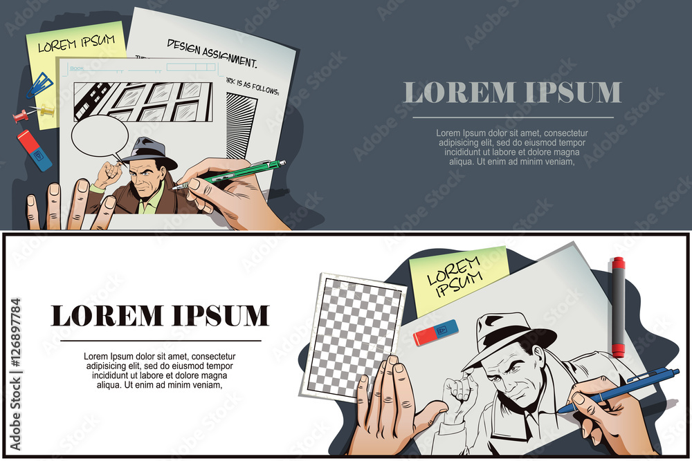 Detective of classic crime films. Stock Vector | Adobe Stock