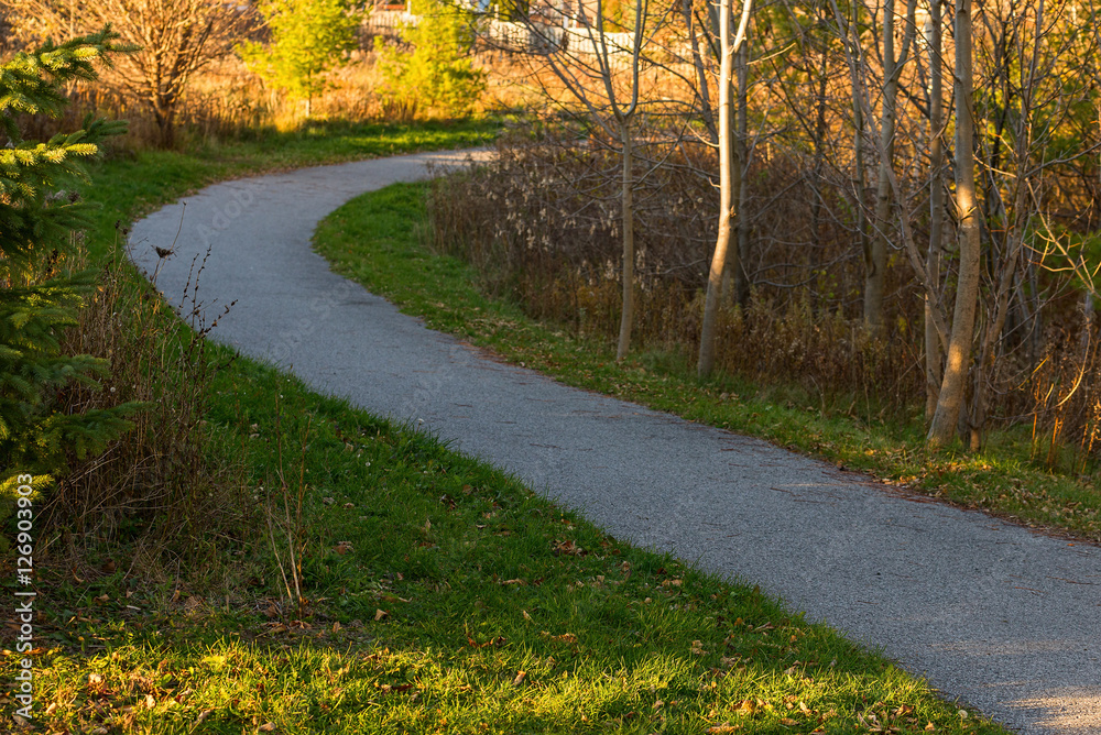 Curved path in park Stock-Foto | Adobe Stock