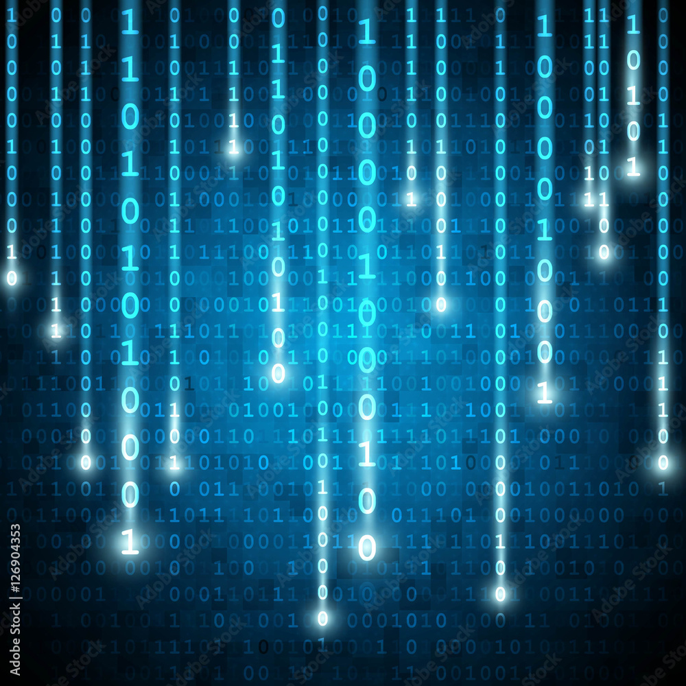 Matrix style binary background with falling number Vector Stock Vector ...