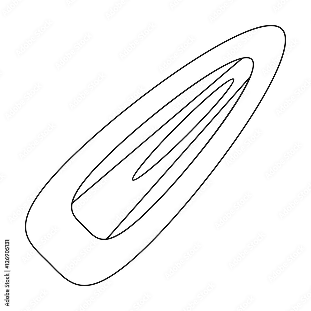 Hairpin icon in outline style isolated on white background. Make up ...