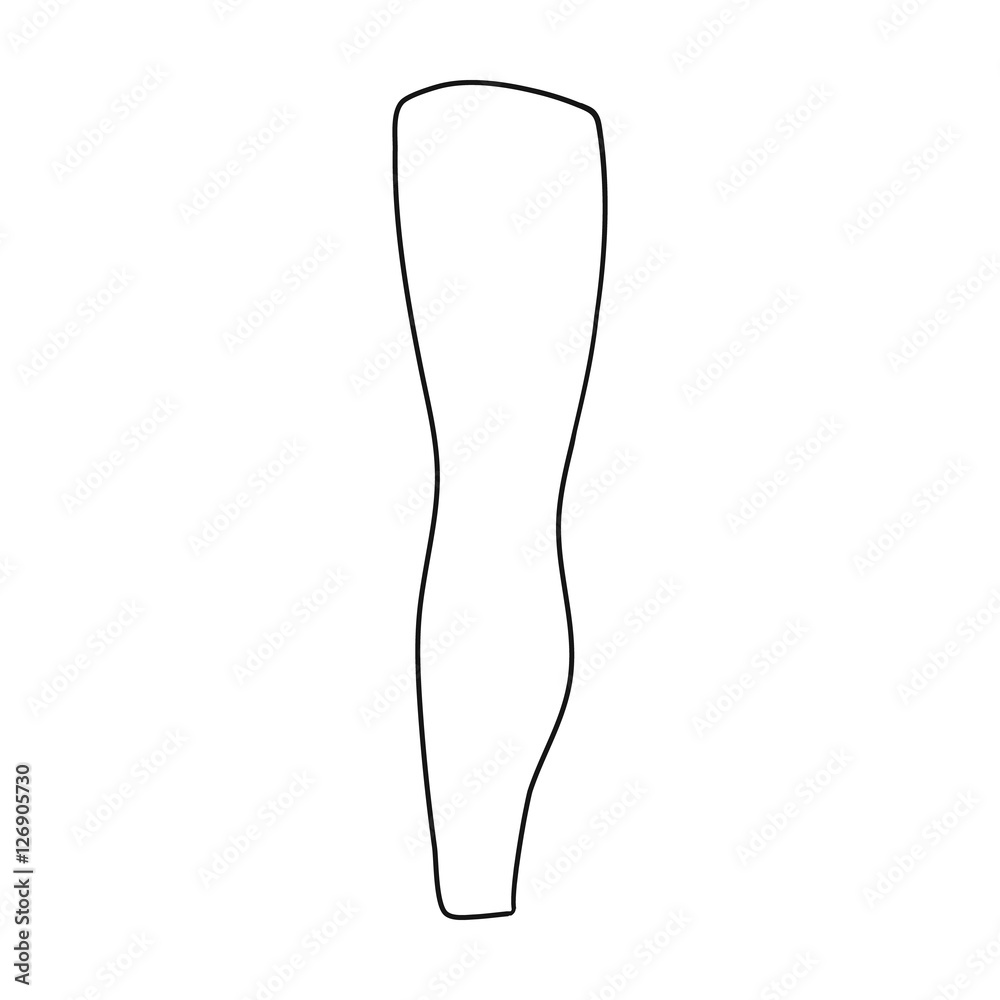 Leg icon in outline style isolated on white background. Part of body ...