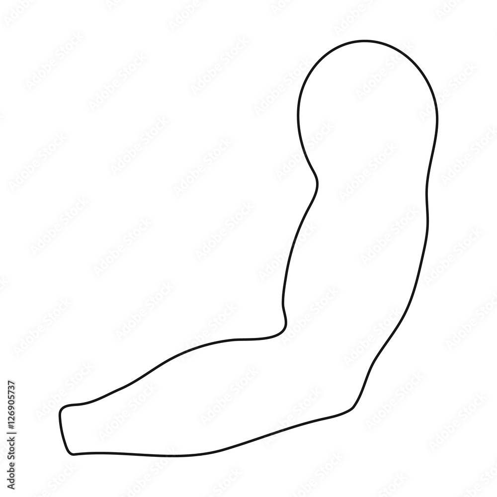 Arm icon in outline style isolated on white background. Part of body ...