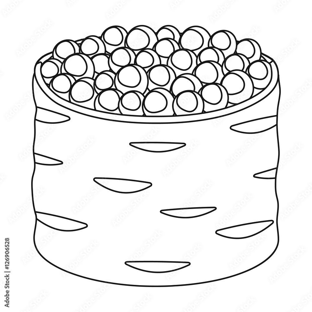 Ikura gunkan-maki icon in outline style isolated on white background ...