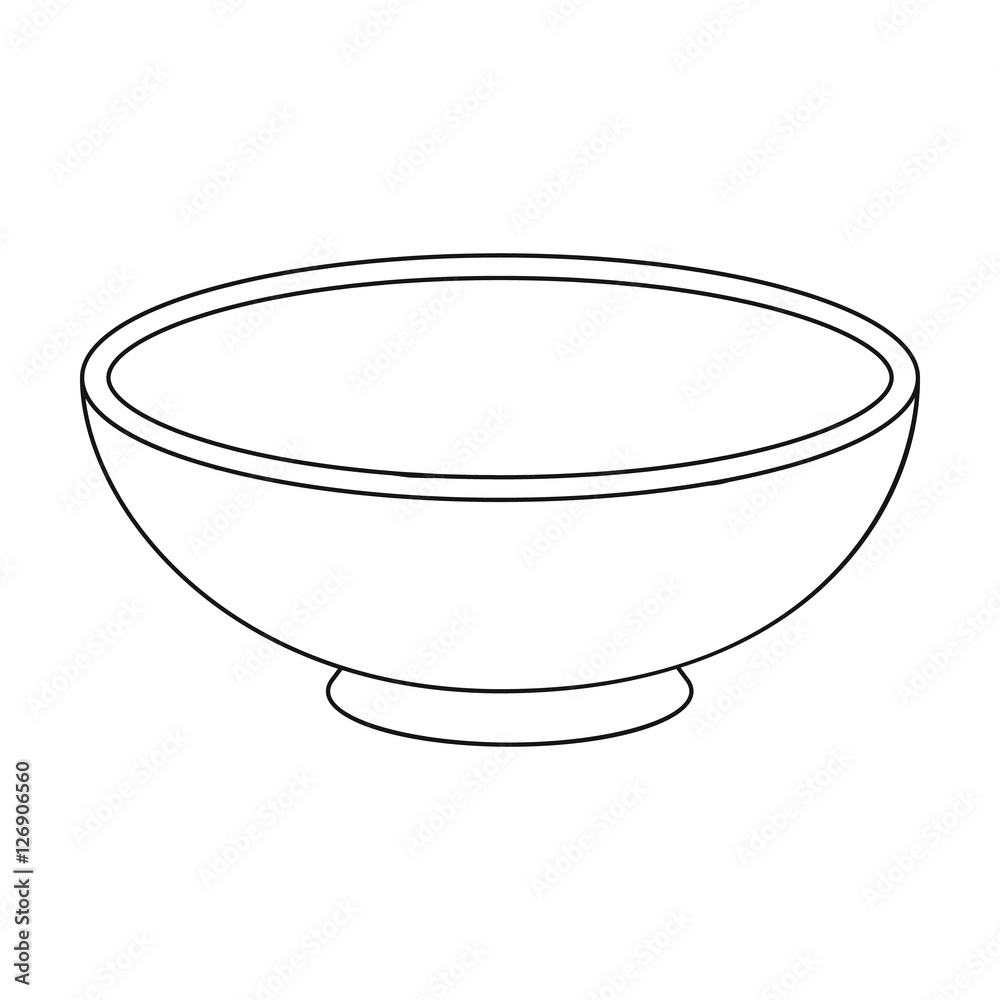 Udon icon in outline style isolated on white background. Sushi symbol ...