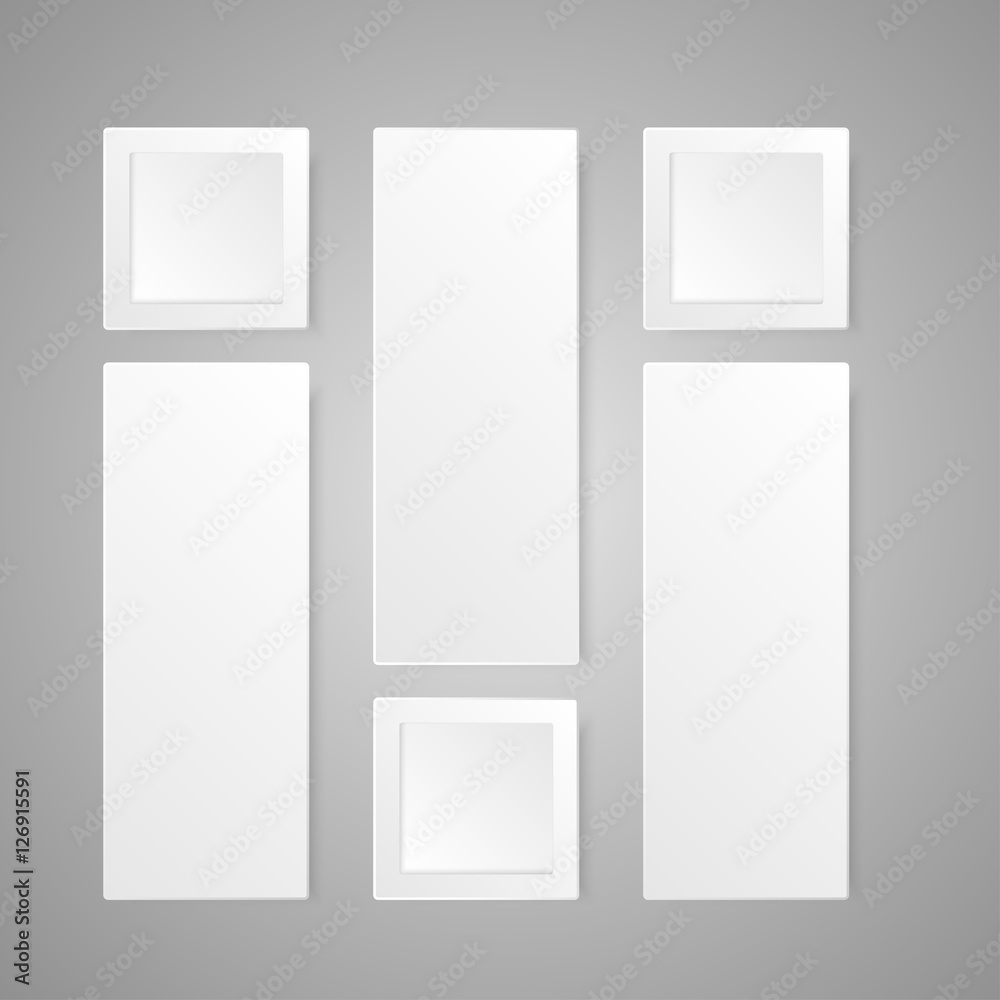 Paper Banner. Design Vector. Mockup. Rectangle. Stock Vector | Adobe Stock
