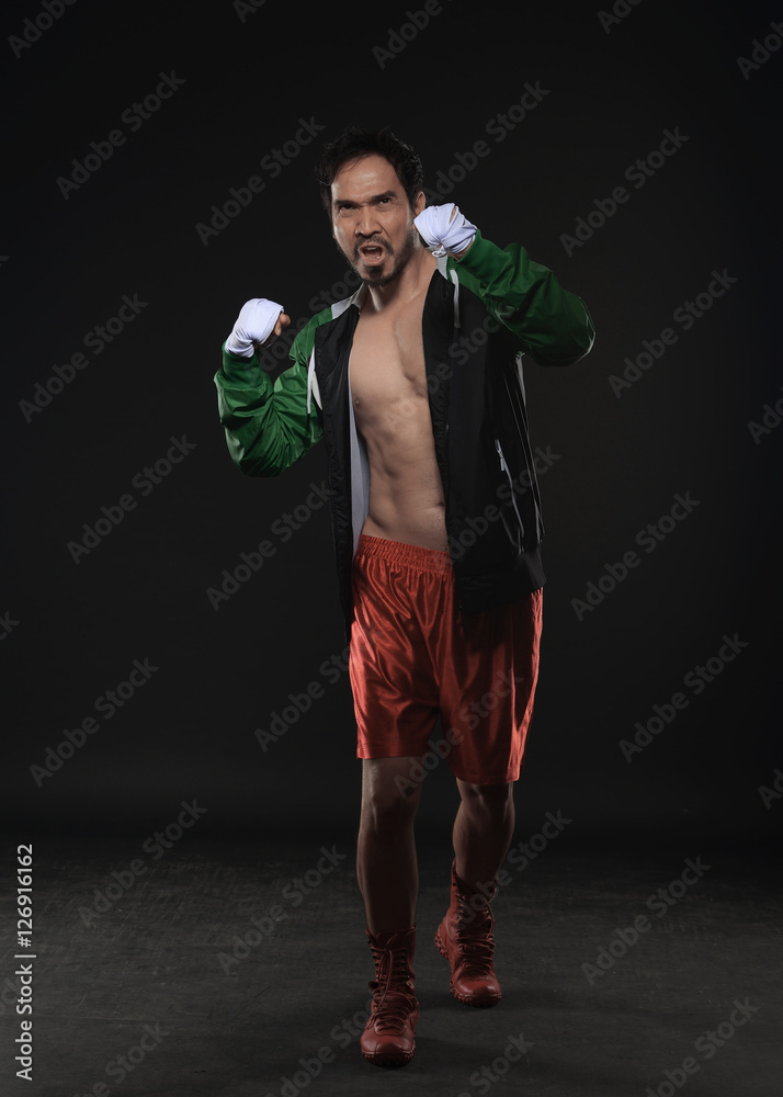 Young asian boxer training boxing Stock Photo | Adobe Stock