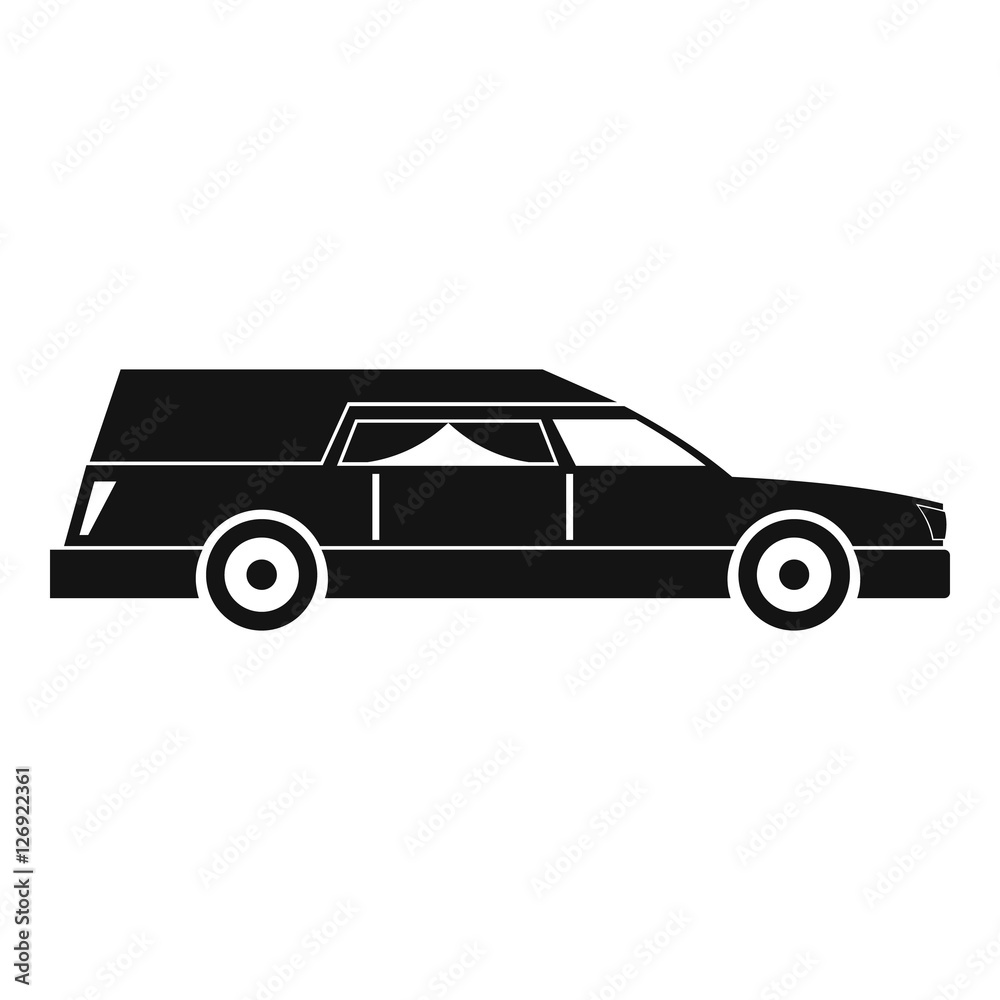 Hearse icon. Simple illustration of hearse vector icon for web Stock ...