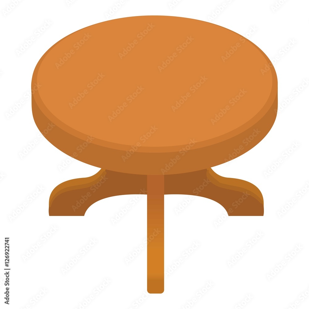Round table icon. Cartoon illustration of round table vector icon for ...