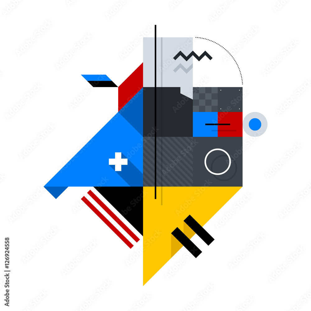 Abstract geometric composition of simple shapes. Style of Abstract art ...