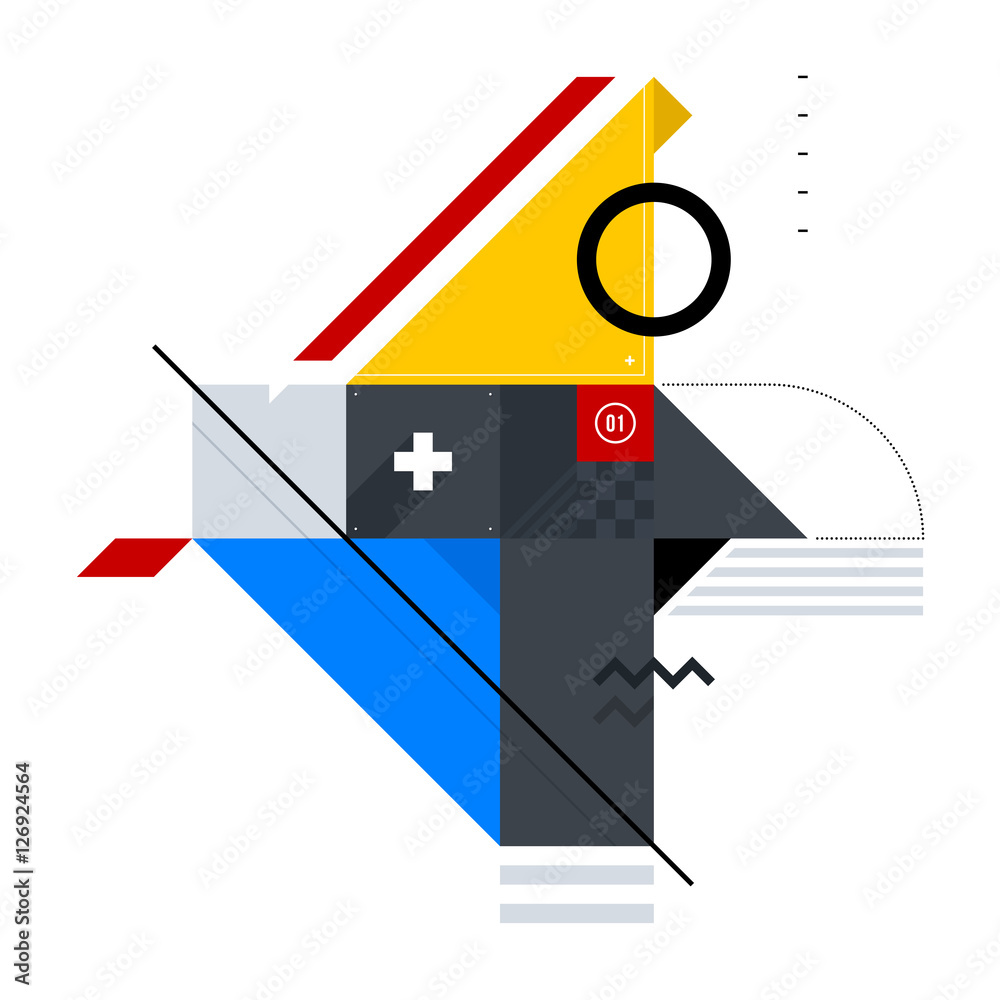 Abstract Geometric Composition Of Simple Shapes Style Of Abstract Art Suprematism