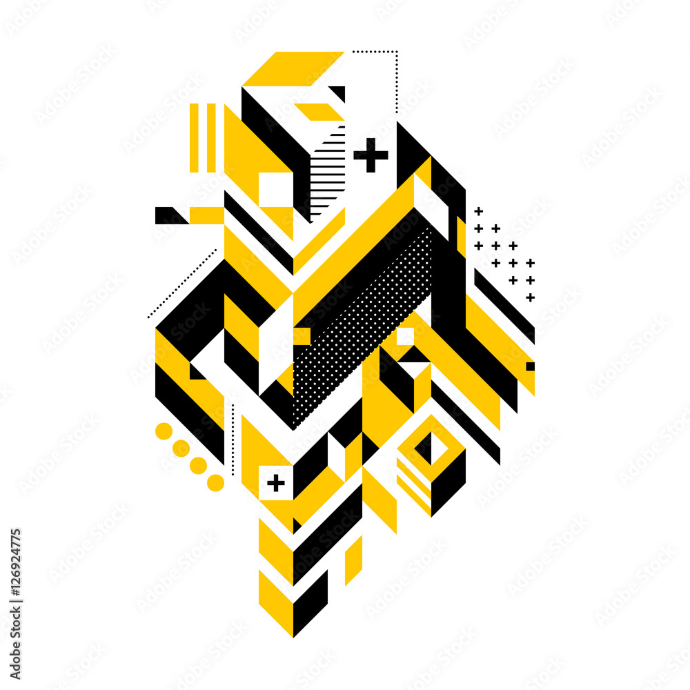 Abstract composition of complex geometric shapes. Style of modern art ...