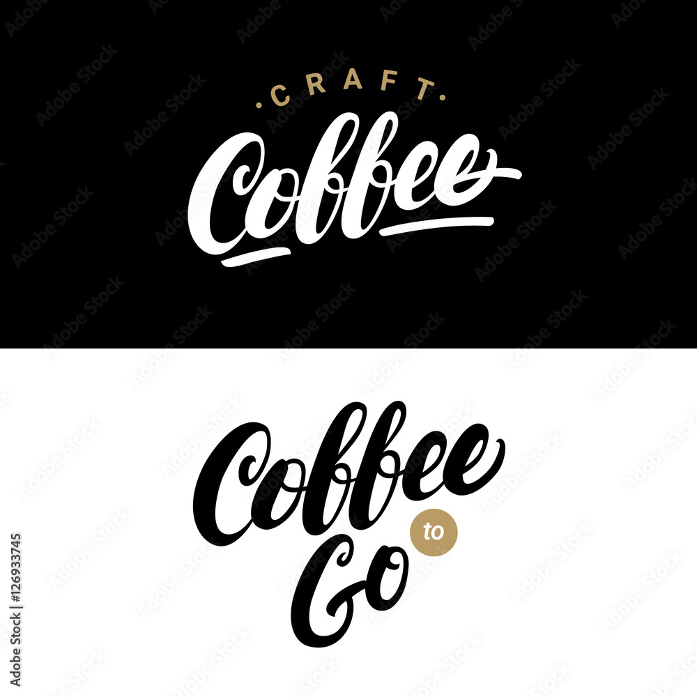 Set of coffee hand written lettering logos, labels, badges. Stock ...