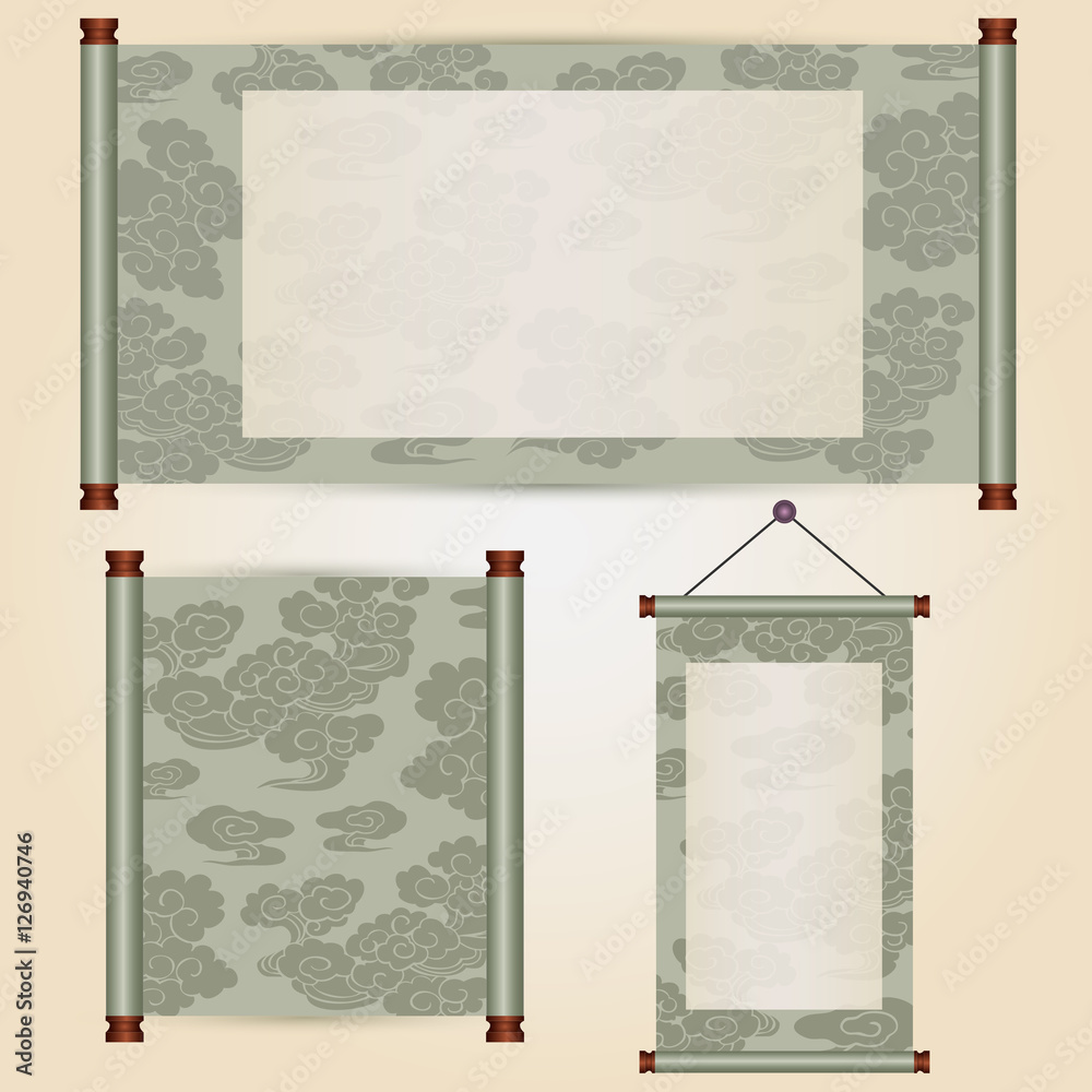 Various size of traditional chinese scroll Stock Vector | Adobe Stock