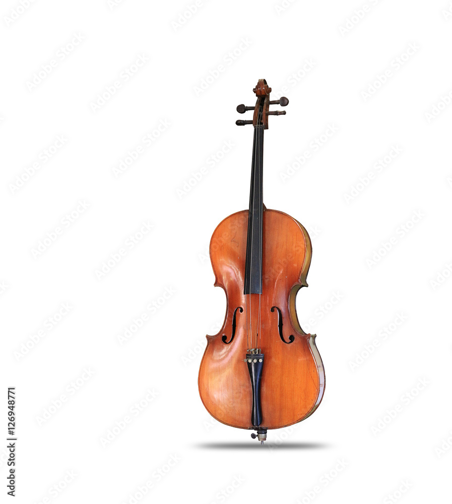 Cello isolated on white background for music, with clipping path. Stock ...